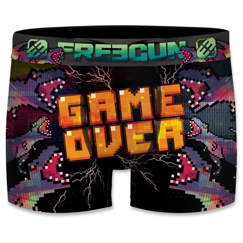 FREEGUN Boxer Microfibre Homme Game Over Jeu Video