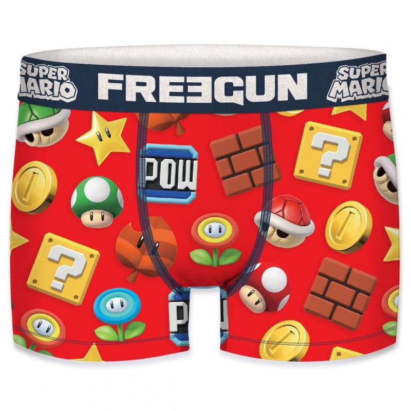 FREEGUN Boxer Enfant Super Mario, Caleçon Garçon, Mario, Yoshi, Luigi.